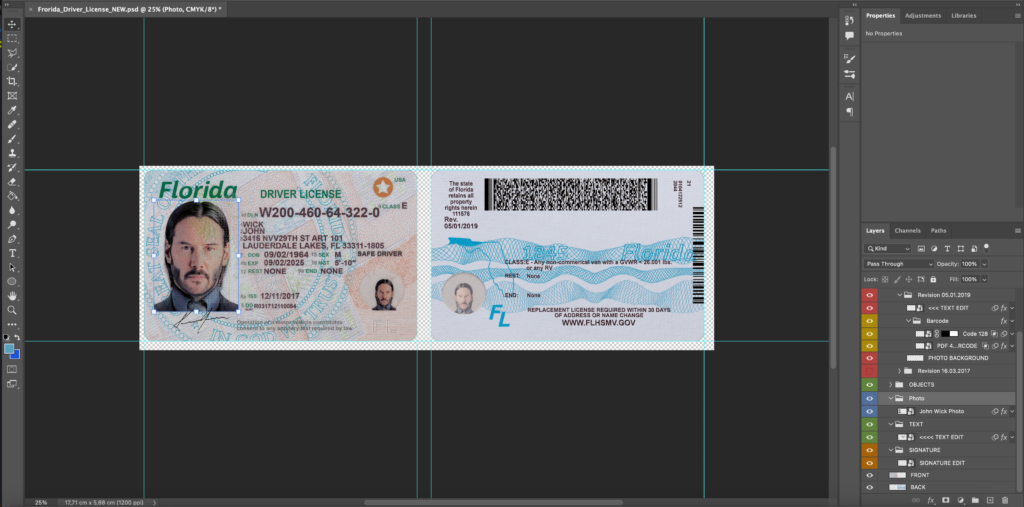 Florida DL Photoshop Template » JohnWickTemplates.com
