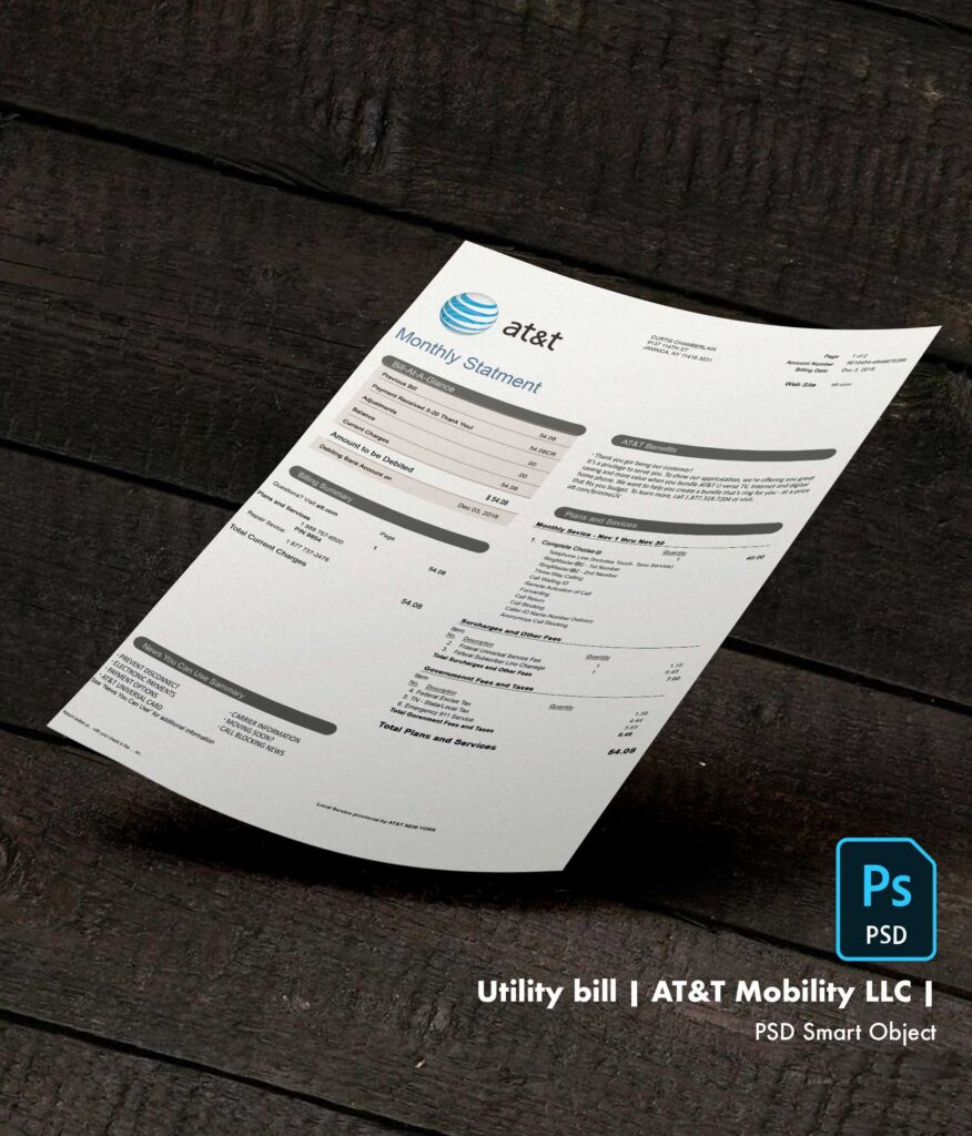 AT&T Bill Template | JohnWickTemplates.com