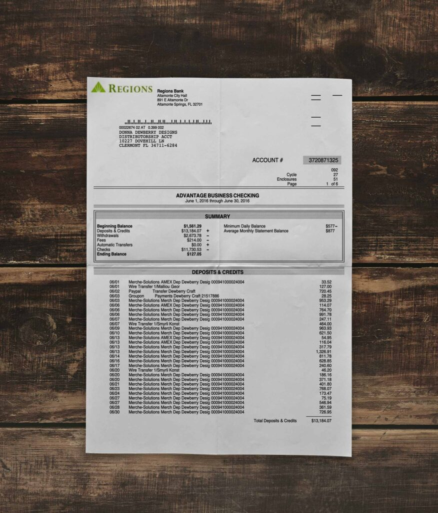Regions Bank Statement Template | JohnWickTemplates.com