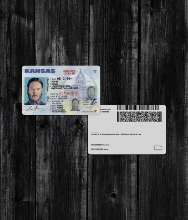 Kansas Driver License Template » JohnWickTemplates.com