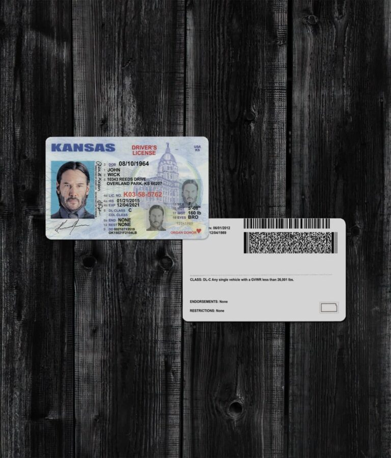 Kansas Driver License Template » JohnWickTemplates.com