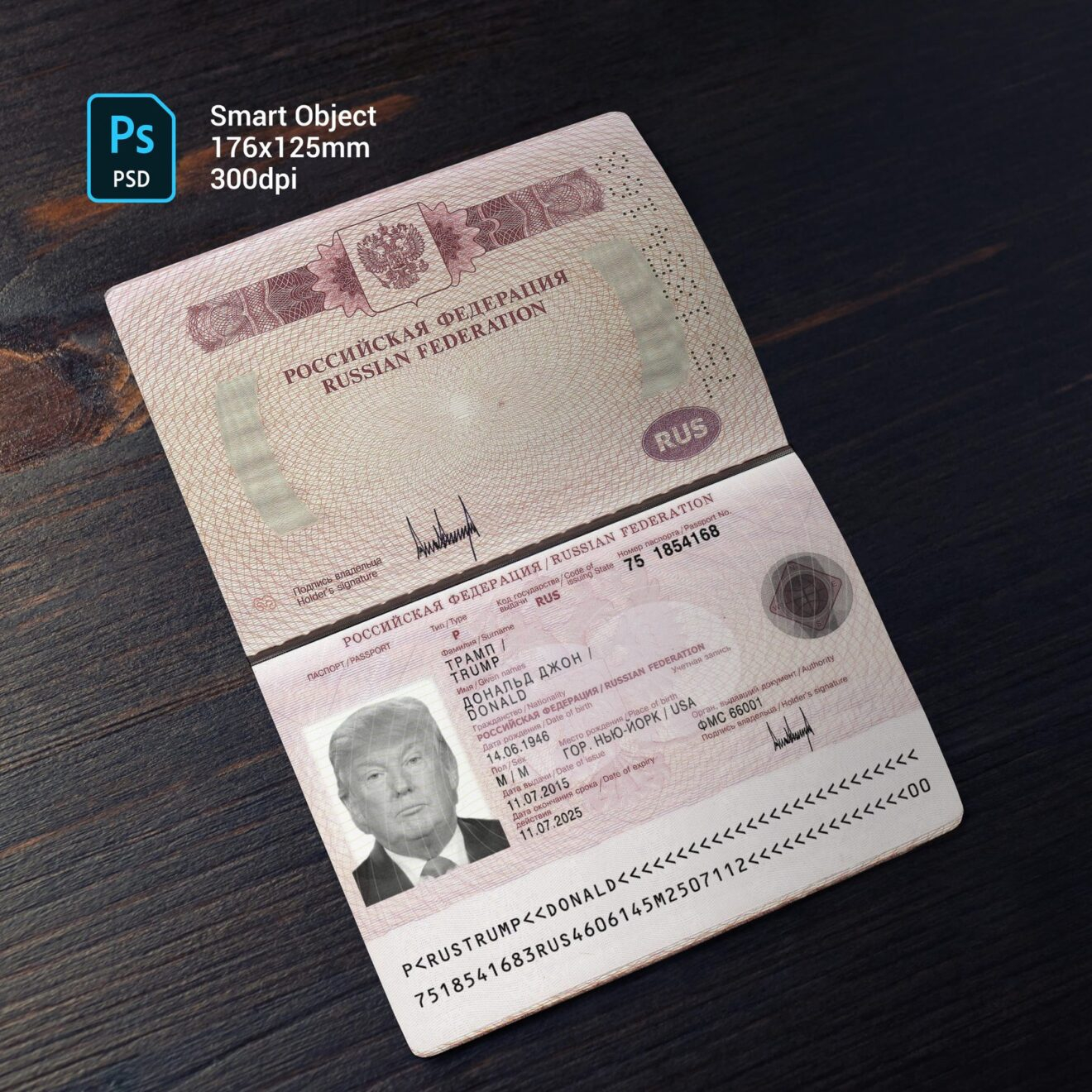 Russian Passport Template Photoshop » JohnWickTemplates.com